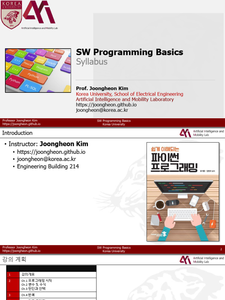 SWBasics Lec01 Syllabus | PDF