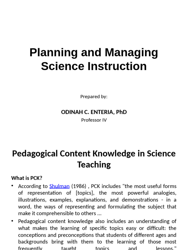 Lesson 4. Planning and Managing Science Lessons | PDF | Lesson Plan ...