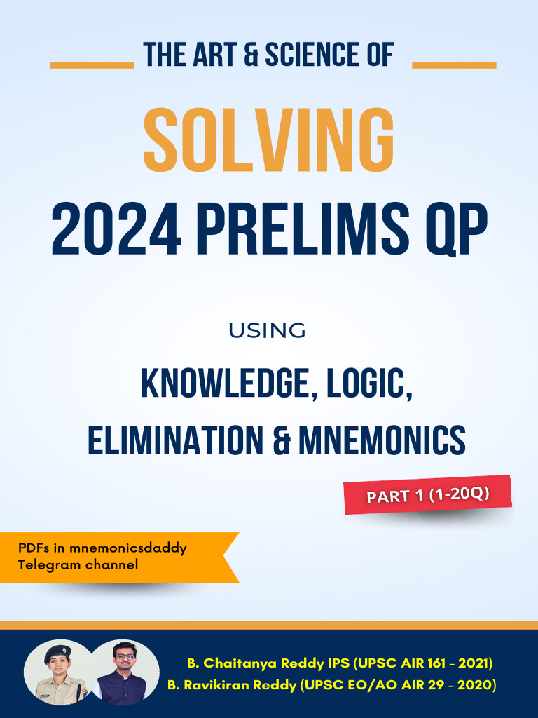 2024 Prelims Part I (By Chaitanya IPS & Ravikiran EOAO) | PDF | Buddhist Texts