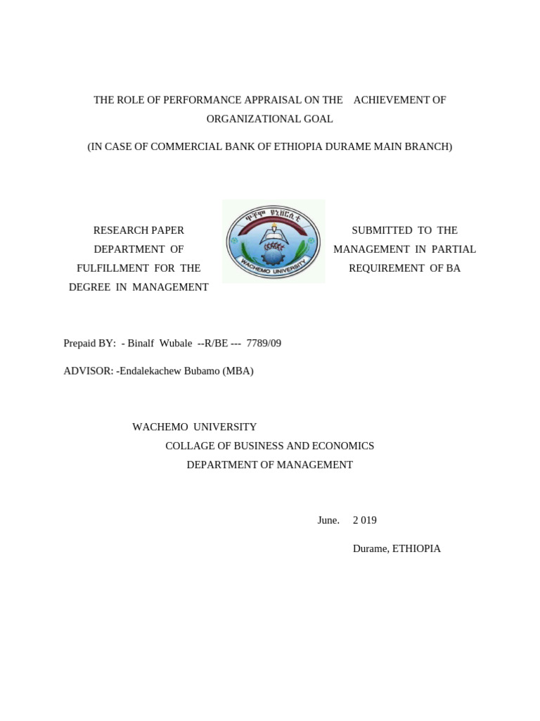 Amanuel Daniel The Research | PDF | Performance Appraisal | Goal