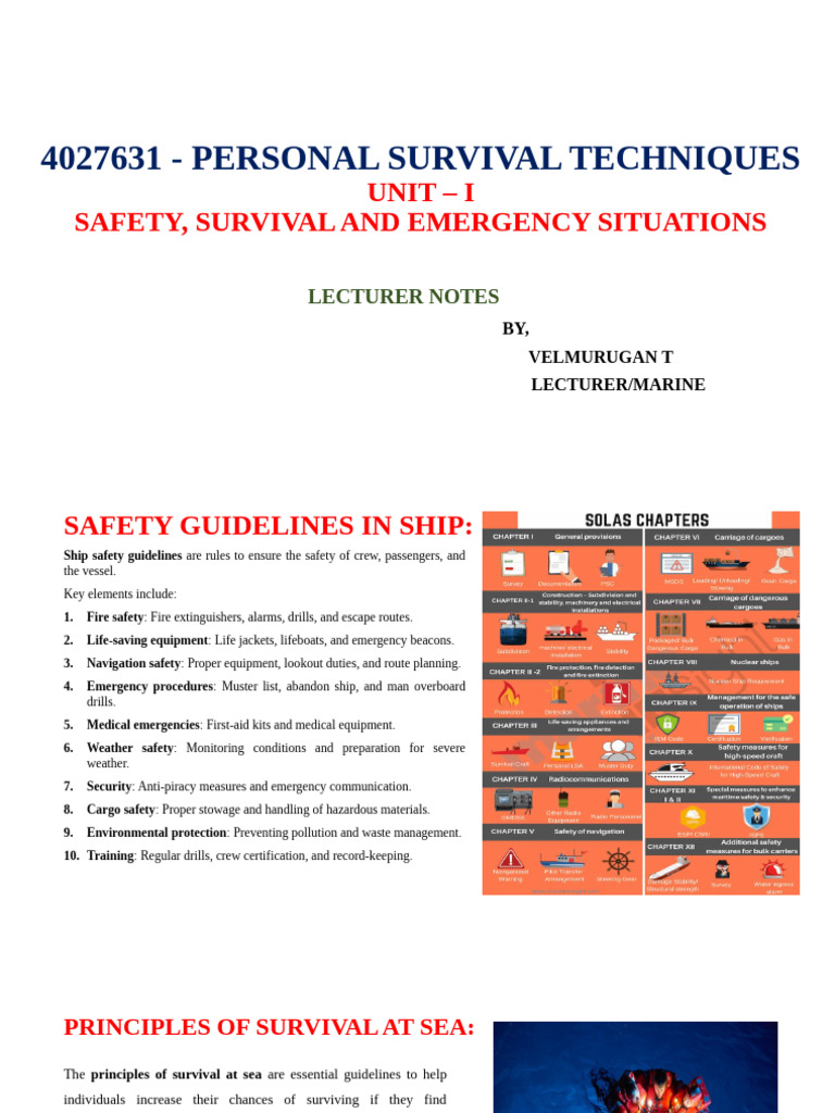 4027631 - Personal Survival Techniques | PDF | Emergency Evacuation | Search And Rescue