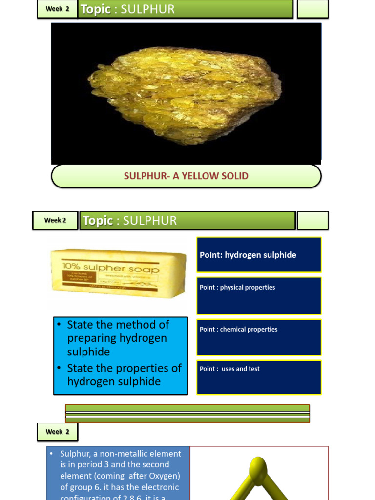 Properties and Uses of Sulphur | PDF | Sulfur | Carbon