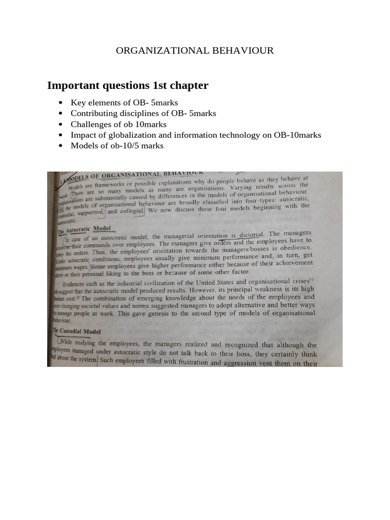 Organizational Behaviour | PDF