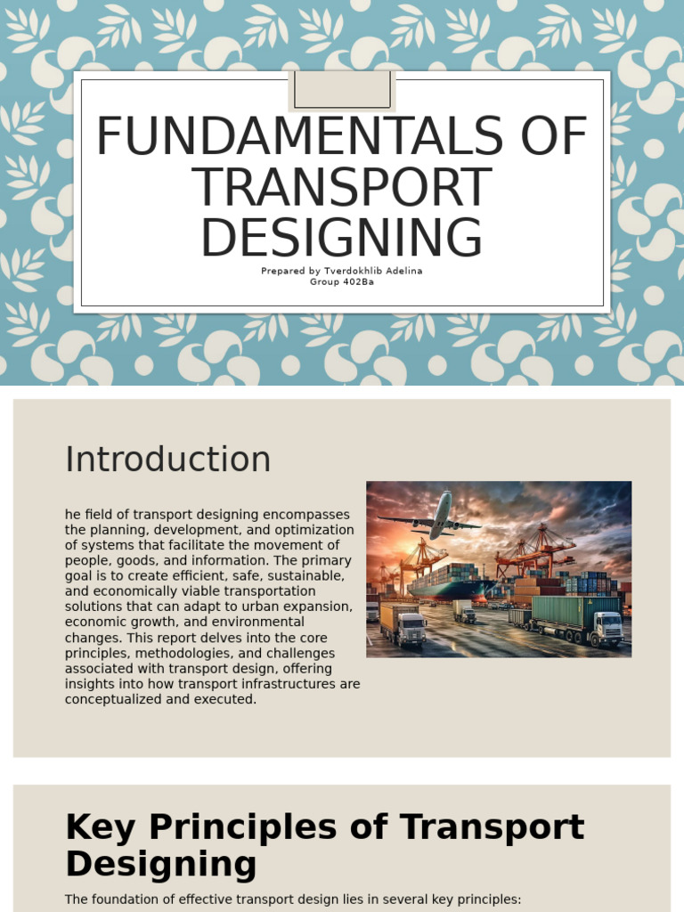 Fundamentals of Transport Designing | PDF | Transport | Infrastructure