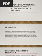 Shipper's Declaration For Dangerous Goods | PDF | Dangerous Goods | Cargo