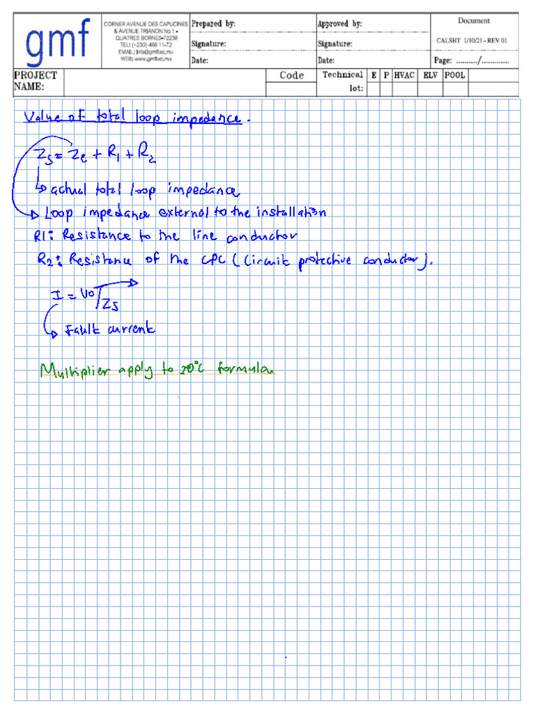 CALSHT - Calculation Sheet - Earthing2 | PDF