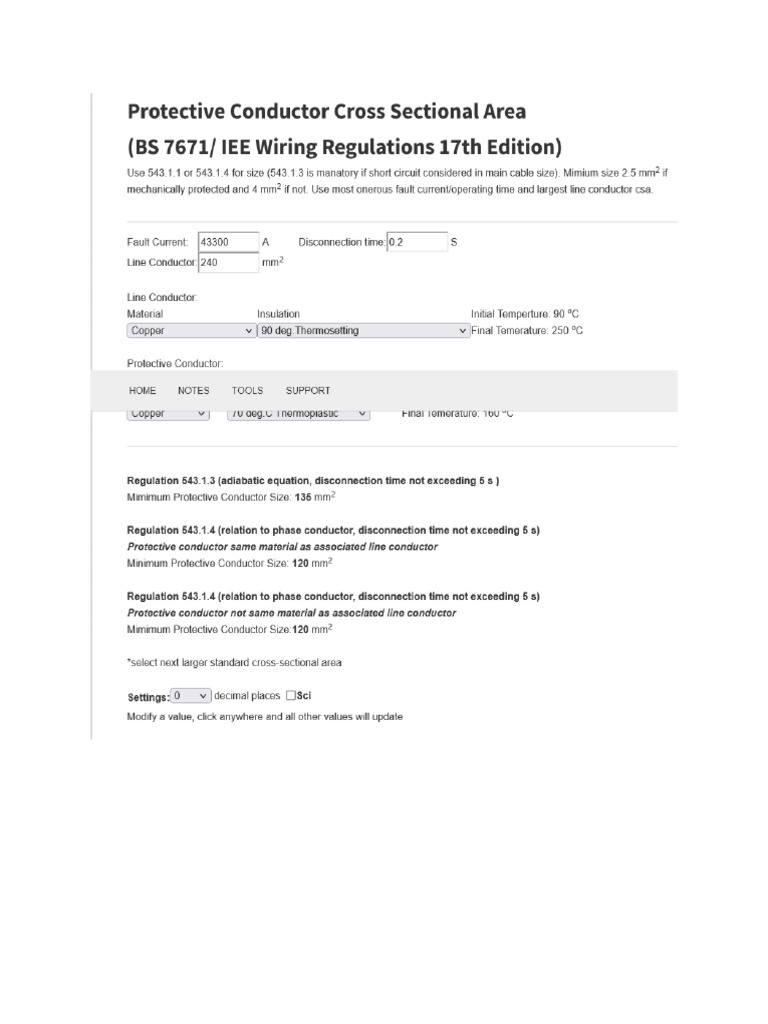 Earth Cable Sizing | PDF