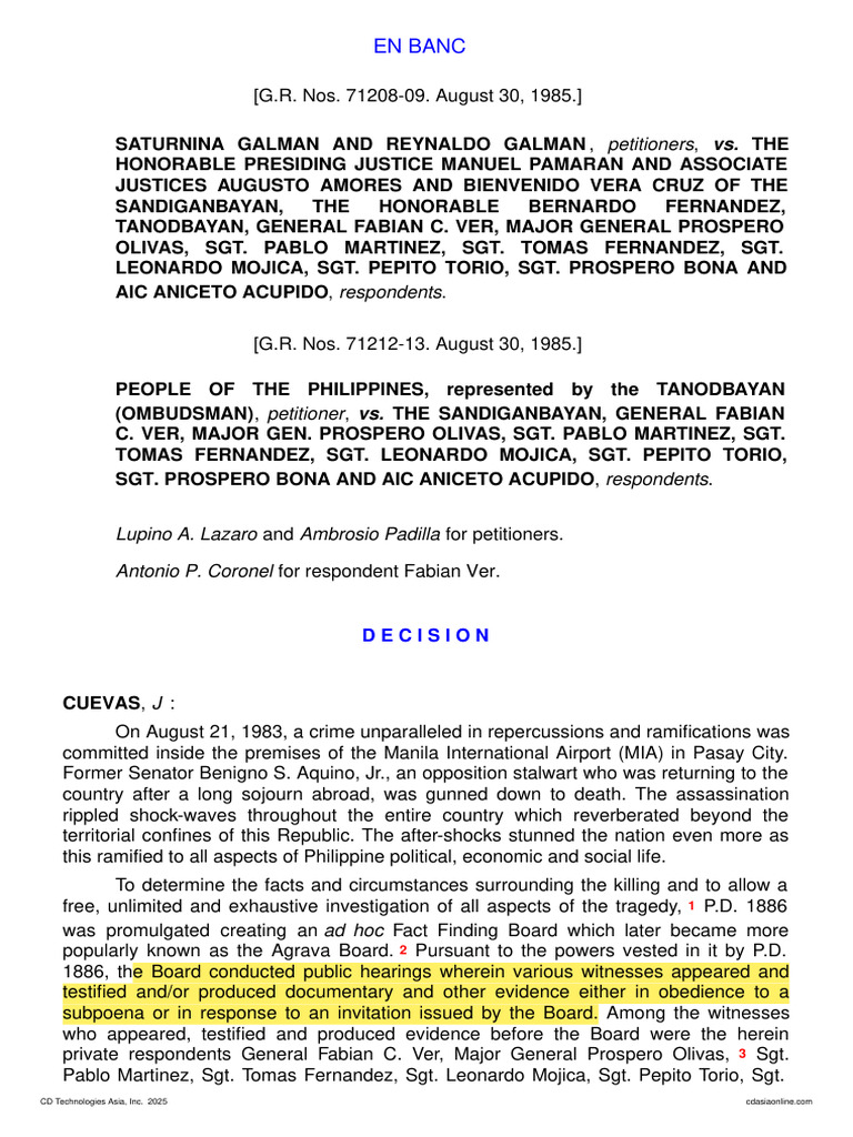 Galman v. Pamaran | PDF | Right To Silence | Self Incrimination