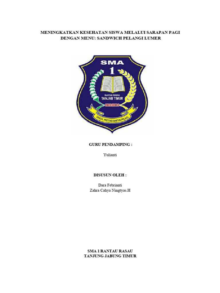 ME I Gkatka Kesehata Siswa Melalui Sarapa Pagi DE GA ME U: Sa Dwich ...