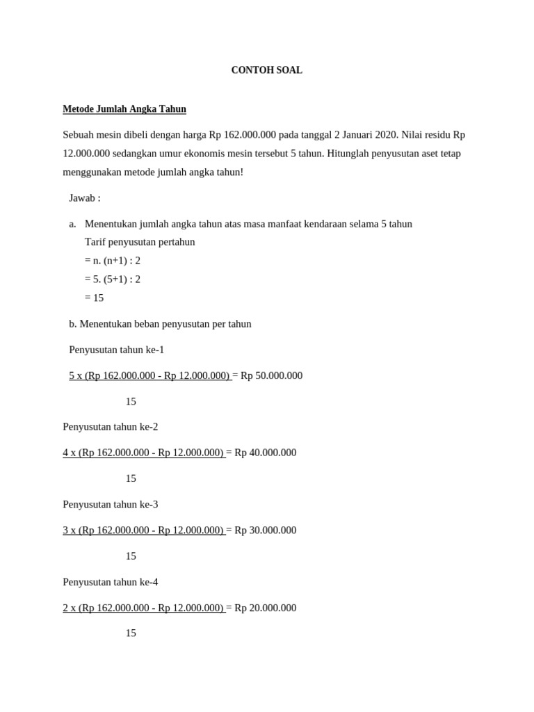 CONTOH SOAL & LAT SOAL 3 METODE | PDF