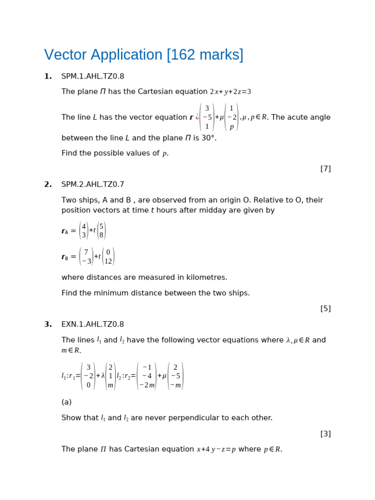 Vector Application | PDF | Perpendicular | Euclidean Vector