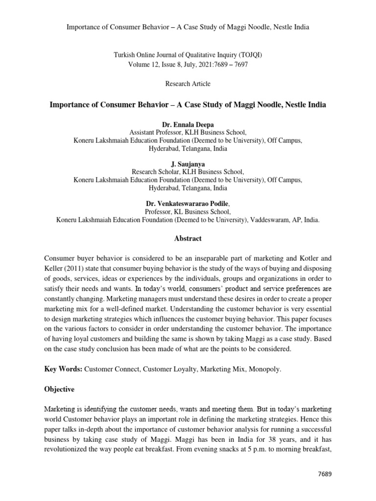 Consumer Behavior Insights: Maggi Case Study | PDF | Consumer Behaviour ...