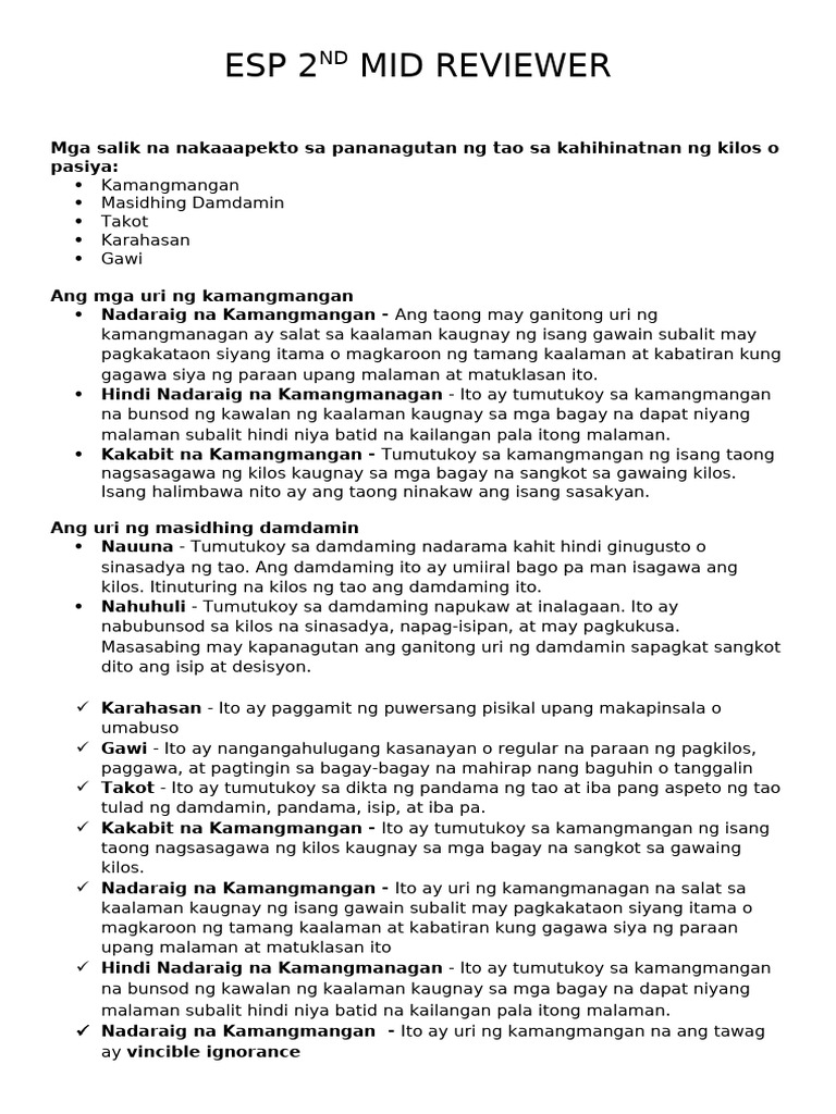 ESP-2ND-MID-REVIEWER | PDF