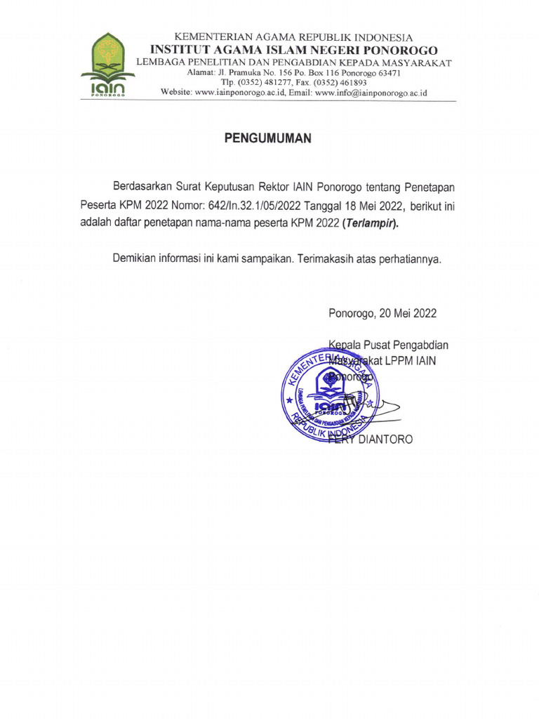 Pengumuman-penetapan-daftar-nama-nama-peserta-KPM-2022_v2 | PDF