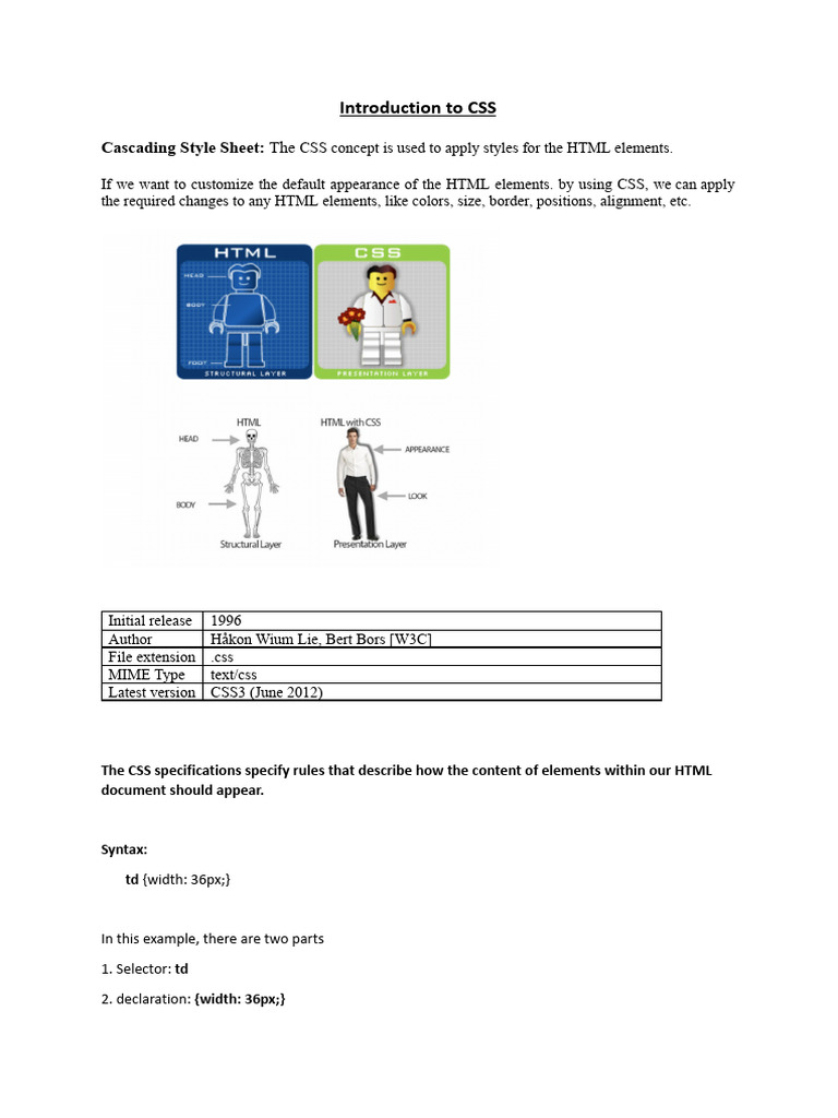 CSS Notes Chitkara-Till Combinators | PDF | Html Element | Html