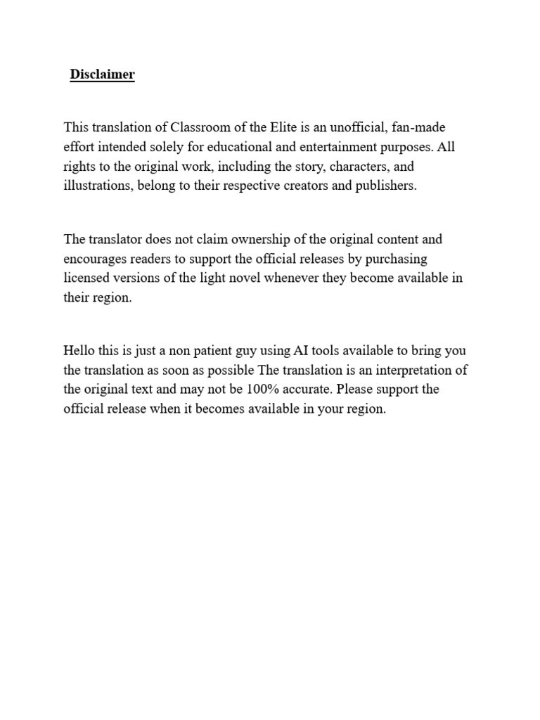 Classroom of the Elite: Sakayanagi's Farewell | PDF | Translations