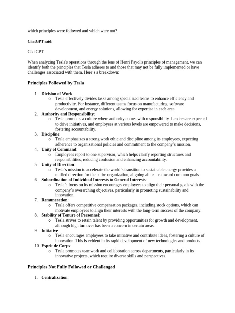 Principles Followed and Not Followed by Tesla BST Project | PDF ...