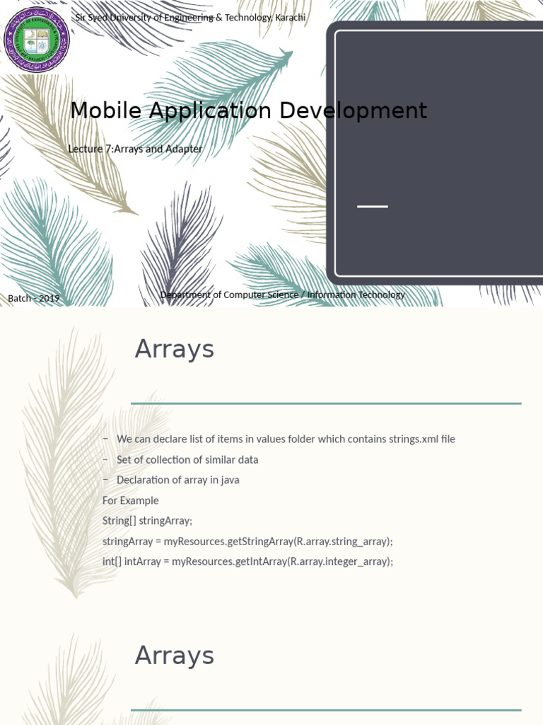 Android Arrays and Adapters Explained | PDF | Constructor (Object Oriented Programming ...