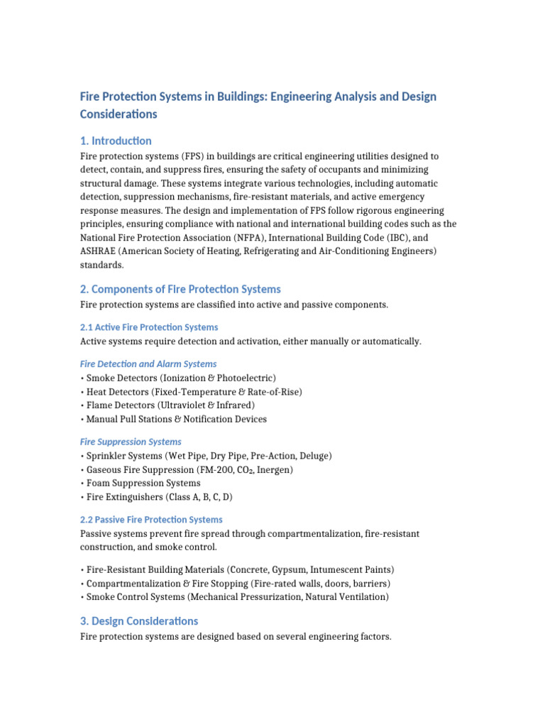 Fire Protection Systems Overview | PDF | Firefighting | Building ...