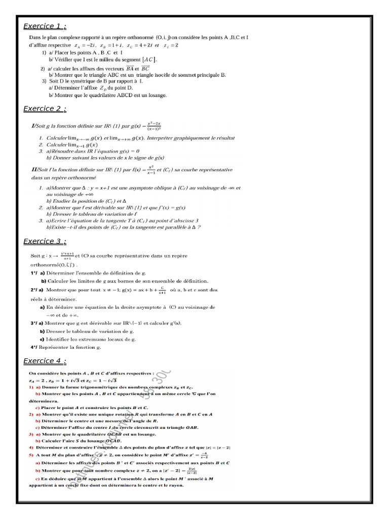 3ème Technique Exercises Overview | PDF