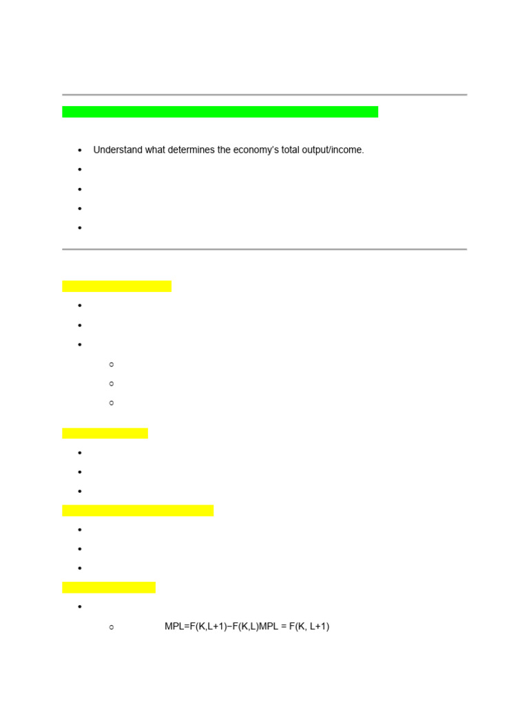 Macro - CHP 3 - PPT Based (Chatgpt) | PDF | Labour Economics | Interest