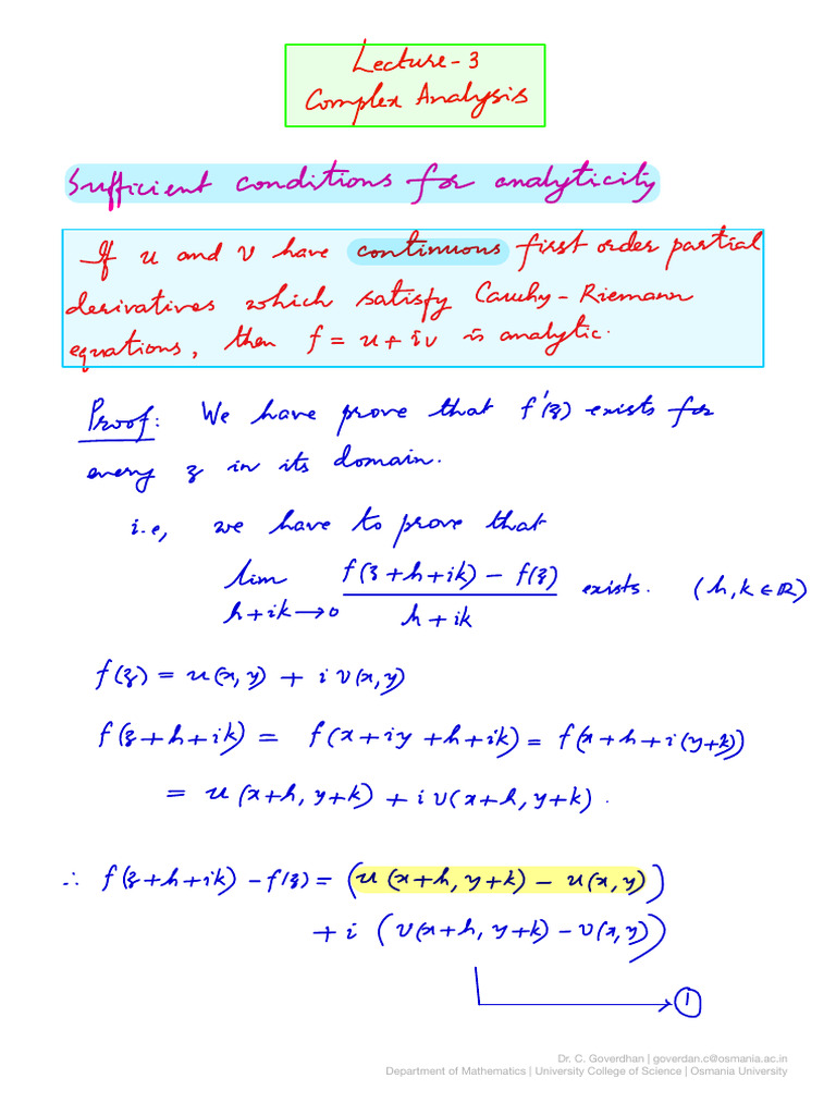 Lecture 03 | PDF | Complex Analysis | Differential Geometry
