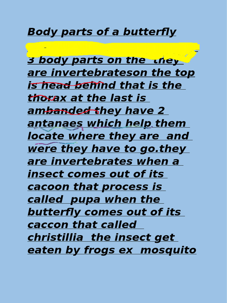 Butterfly Body Parts Overview | PDF