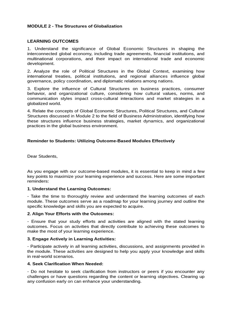 Globalization Structures in Business | PDF | Globalization | Learning