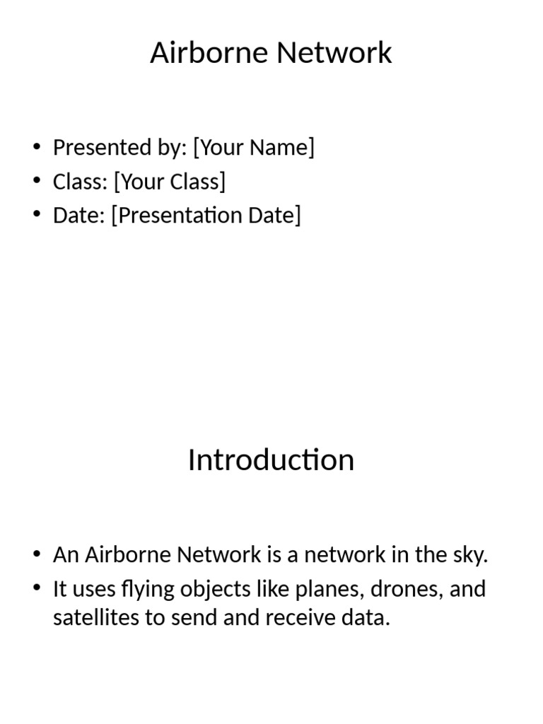 Airborne Network Presentation | PDF | Unmanned Aerial Vehicle | Communication