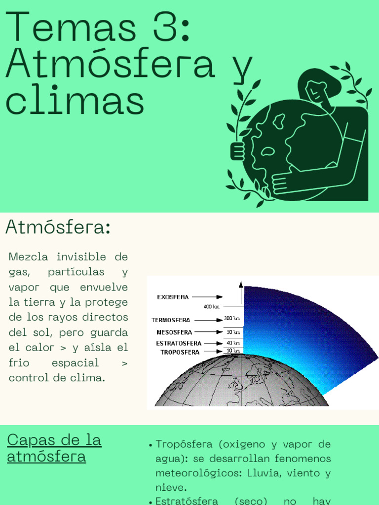 Atmósfera y Climas: Funciones y Capas | PDF