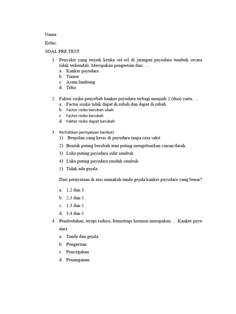 Pre & Post Test | PDF