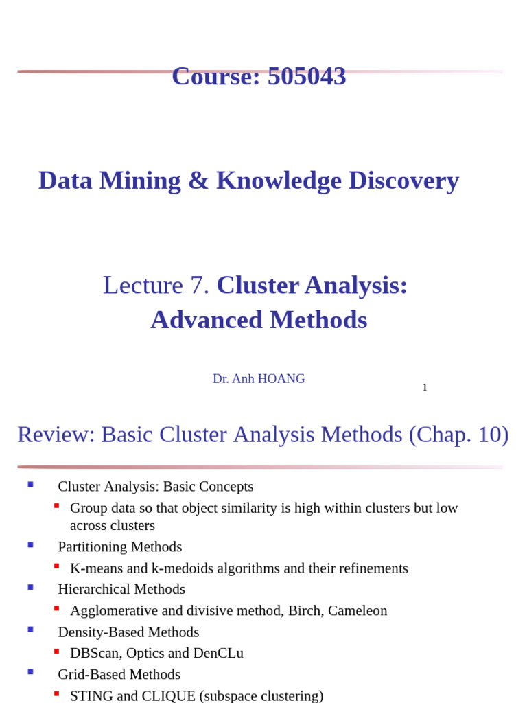 Lec. 15-Final. ClusAdvanced | PDF | Cluster Analysis | Normal Distribution