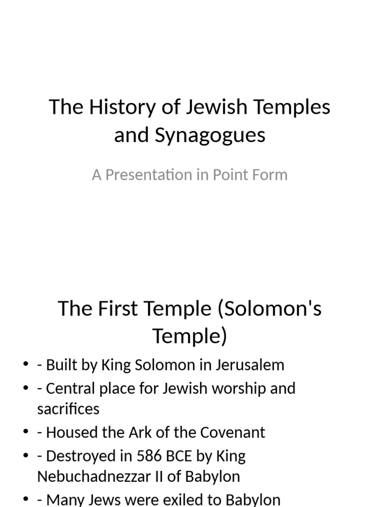 Updated History of Jewish Temples and Synagogues | PDF | Synagogue ...