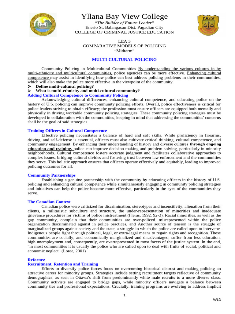 LEA 3 Handouts 3ryyr | PDF | Community Policing | Police