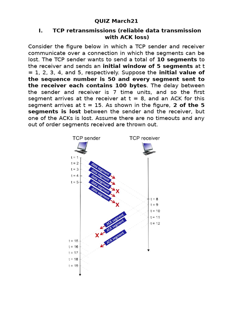 Quiz 21 - TCP Retransmissions RTT | PDF | Transmission Control Protocol | Internet Protocols