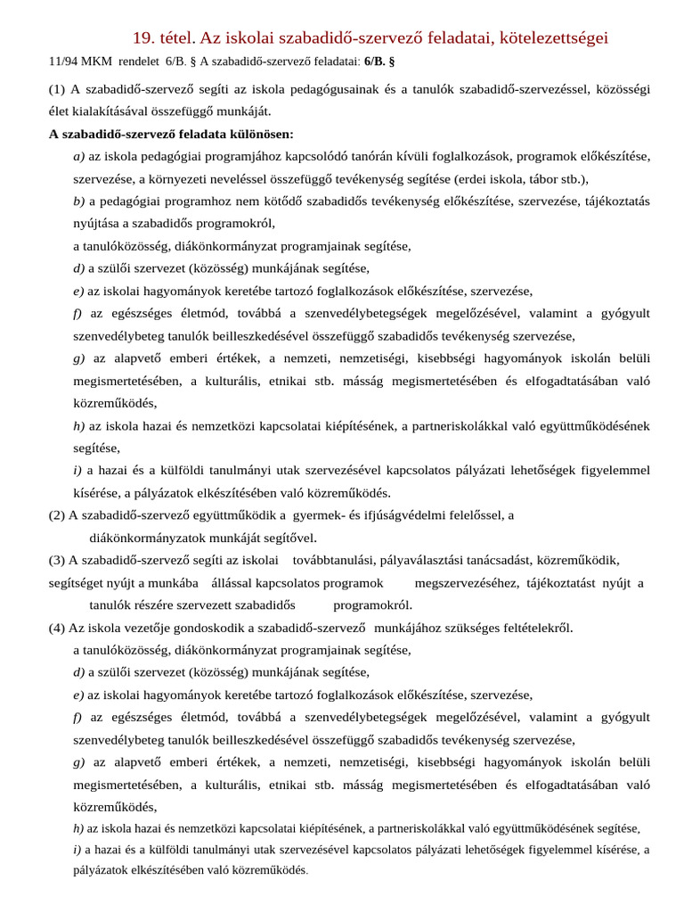 19 Tétel | PDF