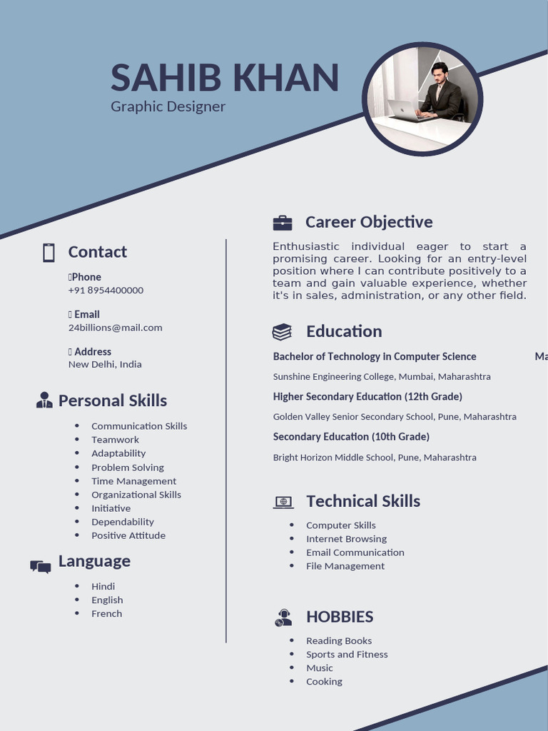 CV Format For Freshers Easy To Edit | PDF