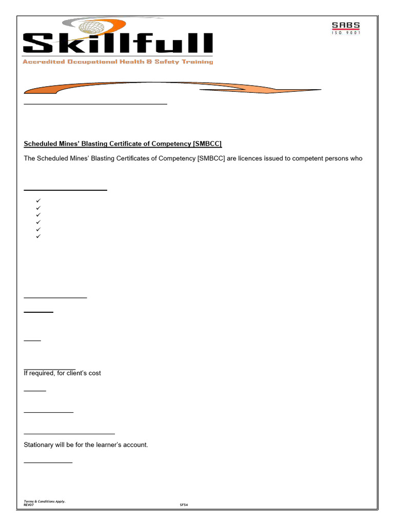 Blasting Certificate Information and Instructions | PDF | Mining ...