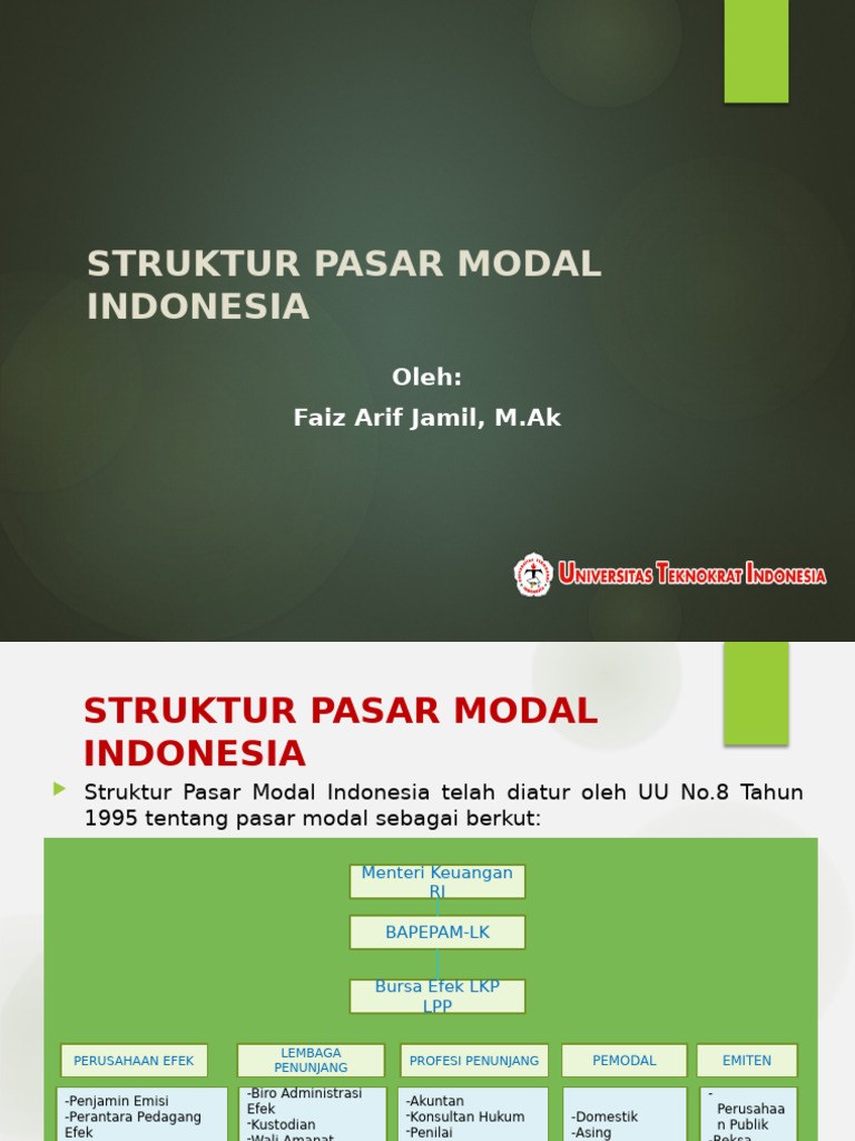 Struktur Pasar Modal Indonesia | PDF
