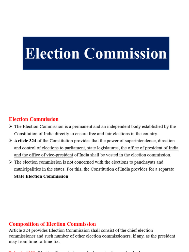 Class 1 Election Commission | PDF | Presidents Of The United States ...