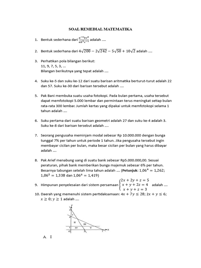 (Remedial) Latihan Soal - Ujian Sekolah | PDF