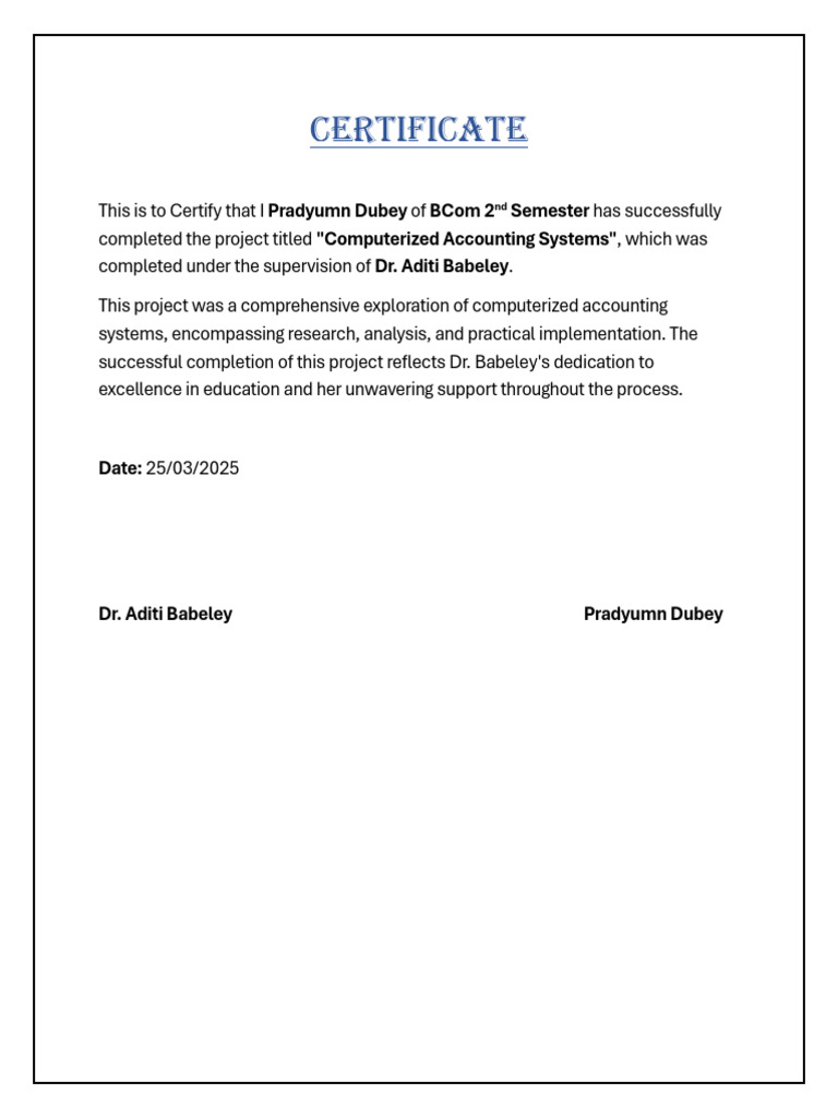 Computerized Accounting Project File | PDF | Accounts Payable | Automation