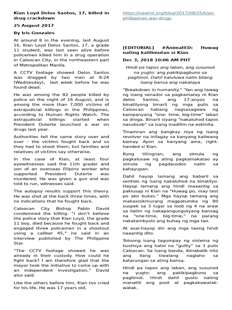Kian Loyd Delos Santos | PDF