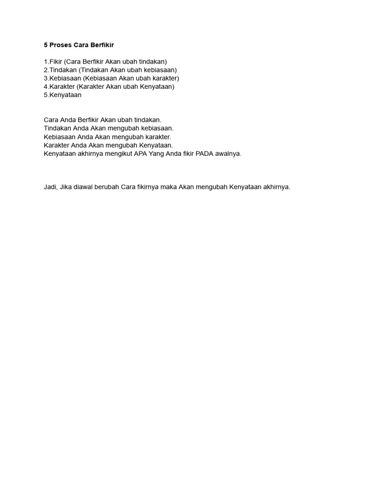 5 Proses Cara Berfikir | PDF