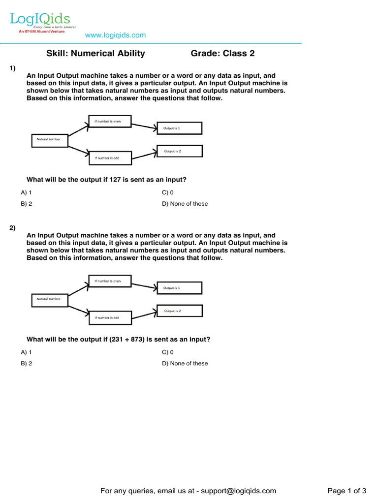 Class 2 - Worksheet No 10 - Numerical Ability - Easy | PDF | Computer Programming | Computing