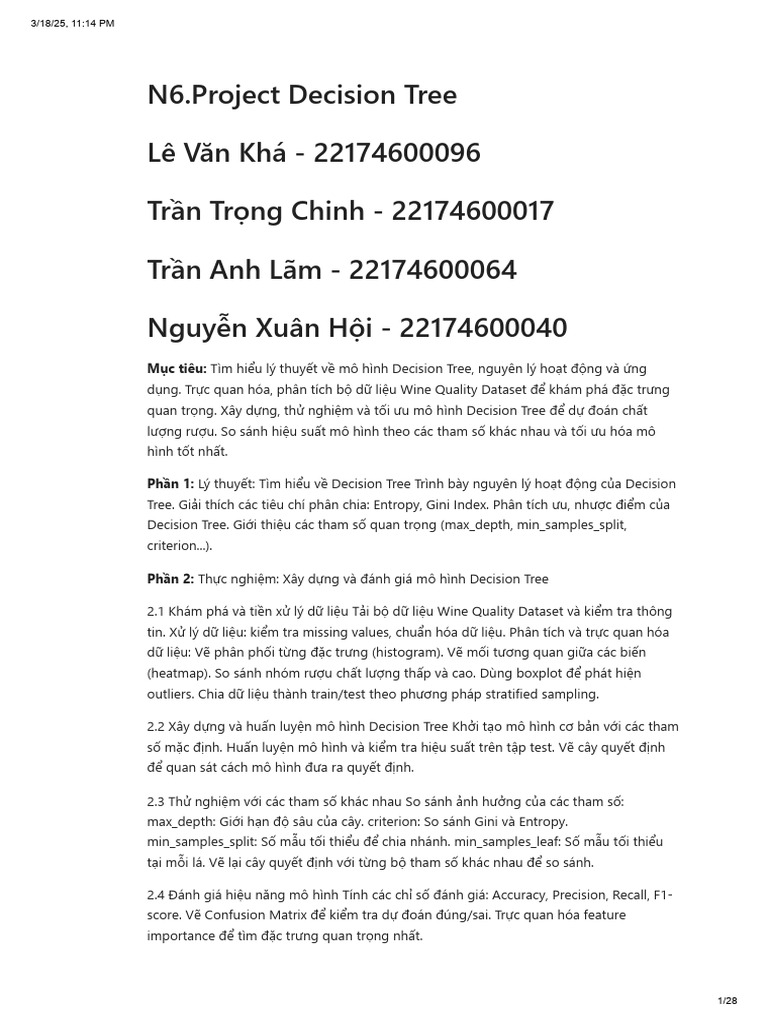 N6.Project Decision Tree (1) | PDF