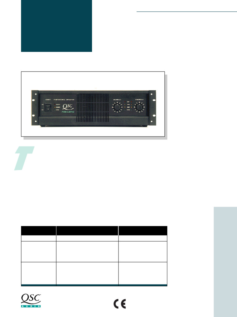 Power Light 4.0 QSC | PDF | Amplifier | Power Supply