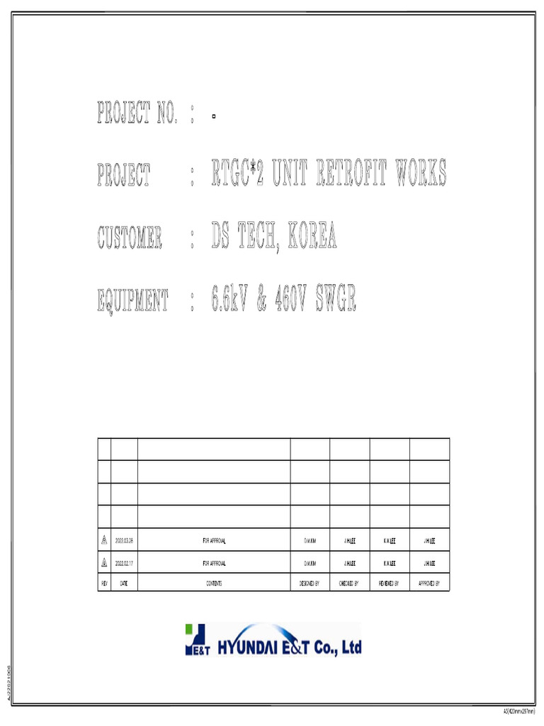 Approval Drawing For RTGC VCB & ACB Panel (Rev. B) | PDF