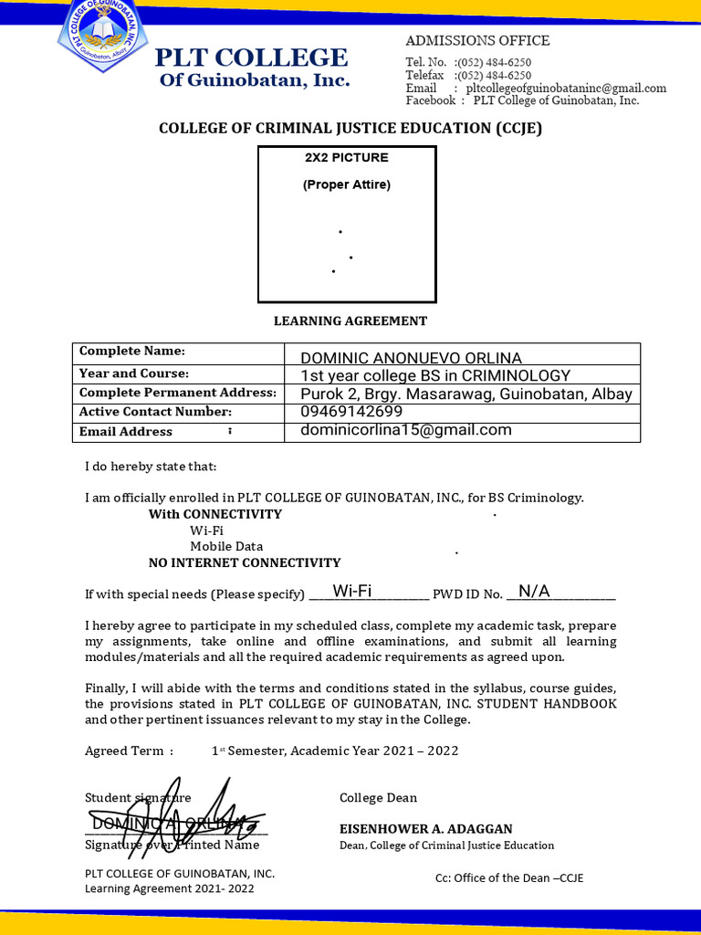 Share Edited - Learning-Agreement | PDF