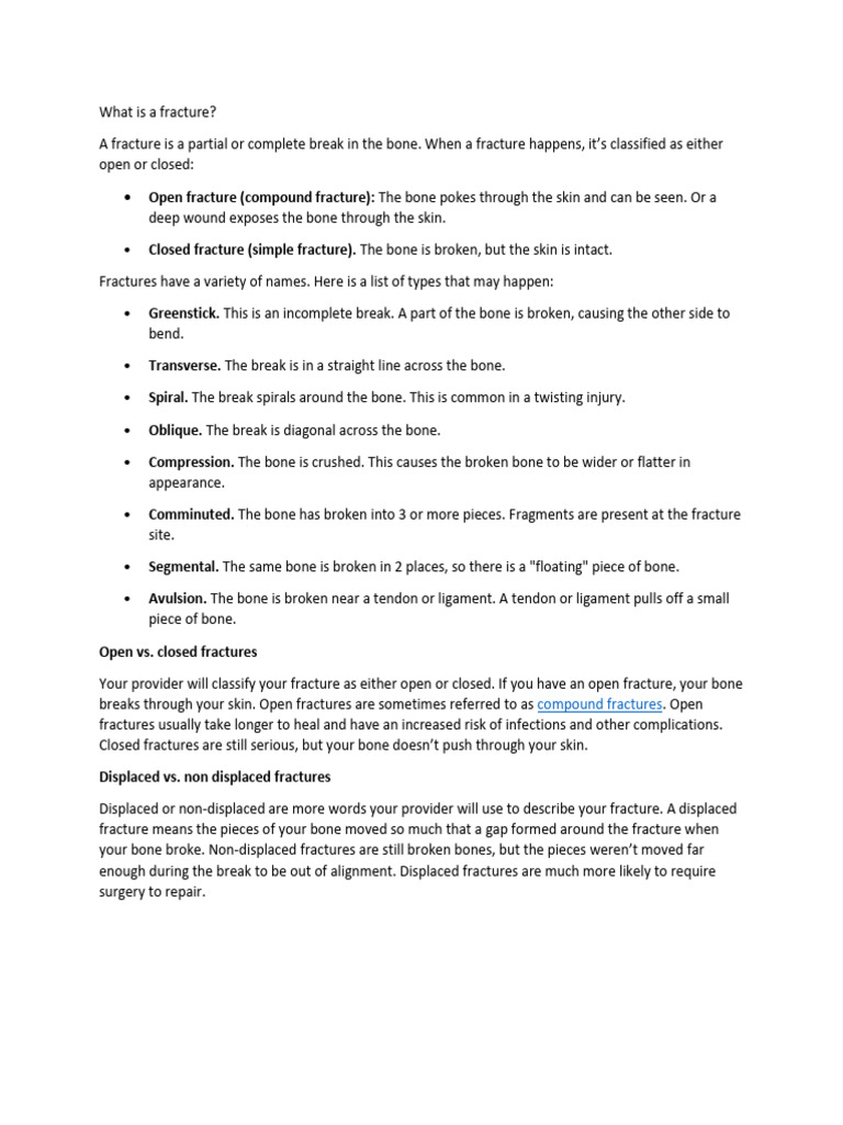 What Is A Fracture | PDF